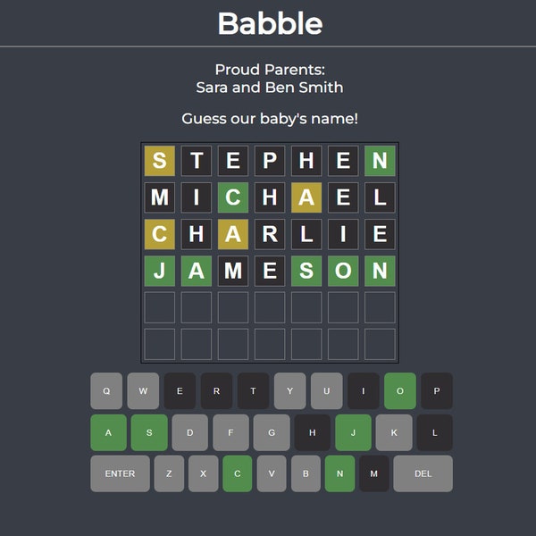 Baby Babble Game - Etsy