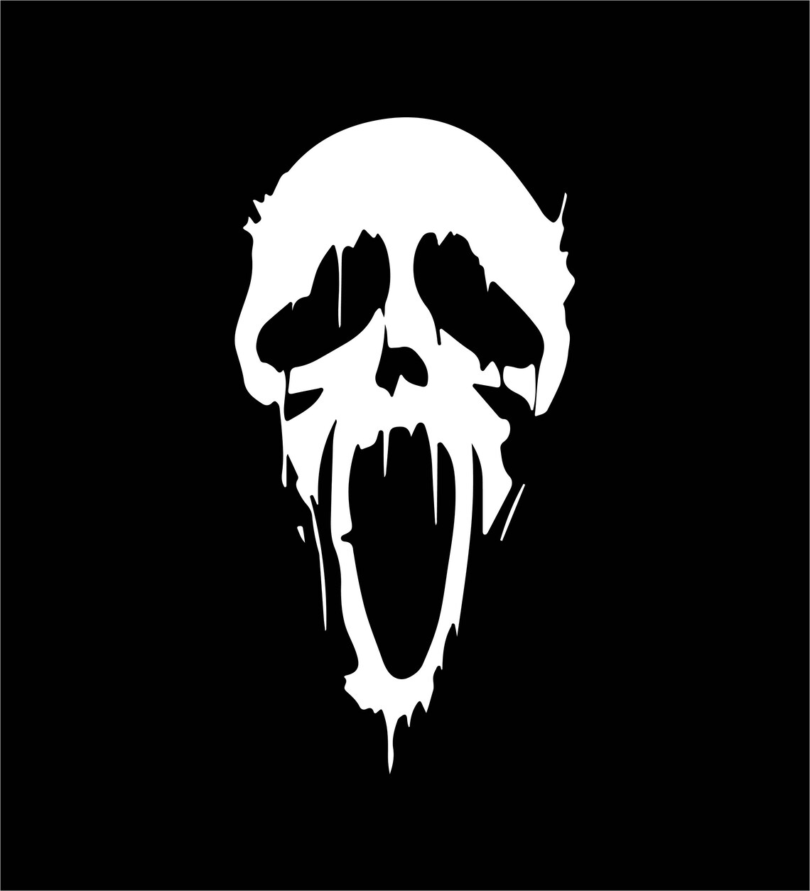 Ghostface Silhouette Mask, Scream SVG/PNG - Etsy