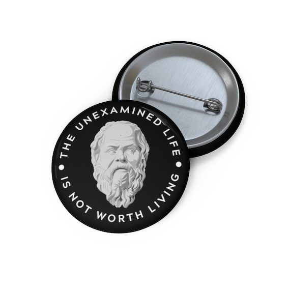 Socrates Ancient Greek Philosopher Button Pin the Unexamined - Etsy