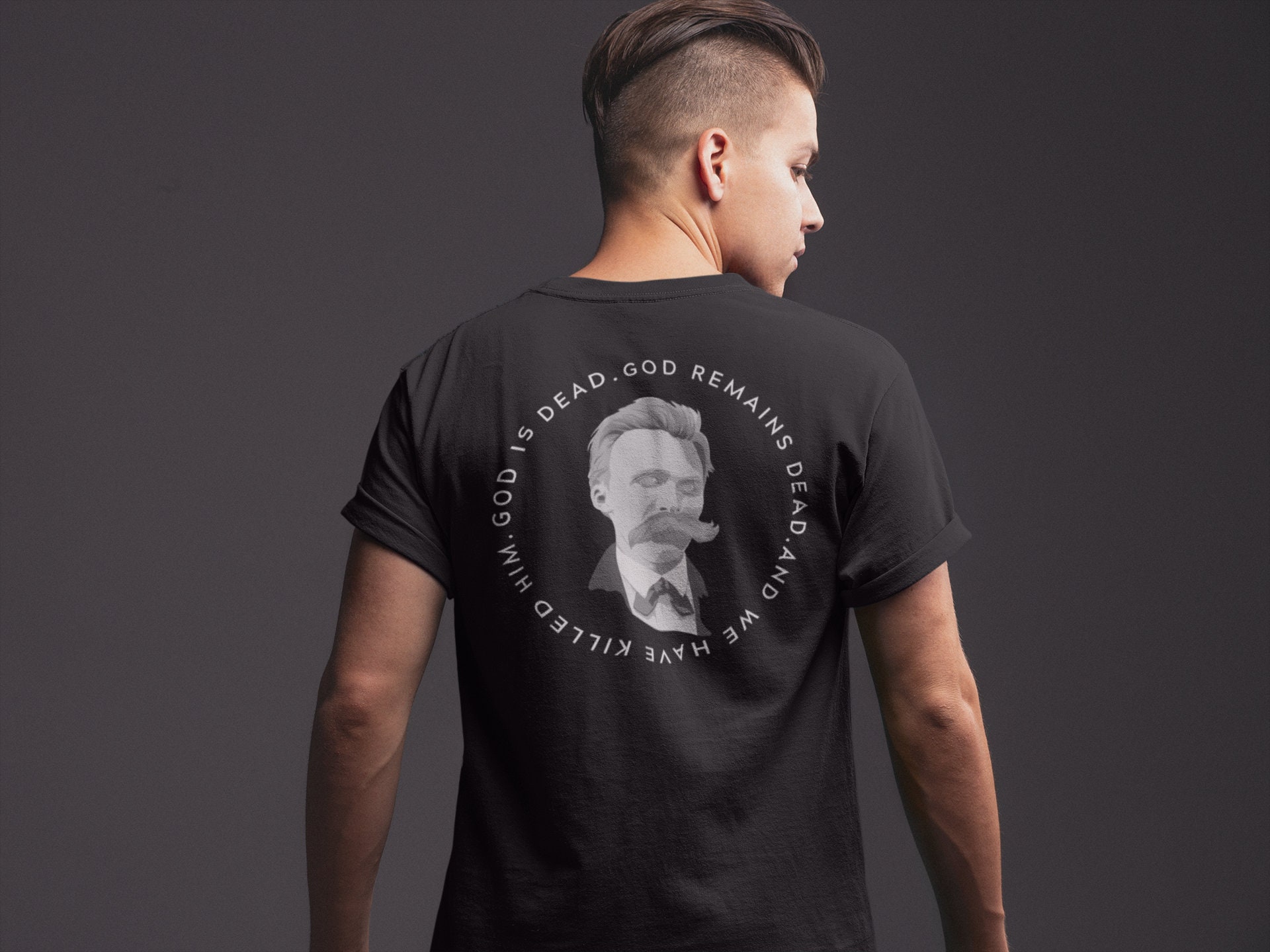 Nietzsche Philosophy God is Dead! Madman T-shirt, Eternal Recurrence ...