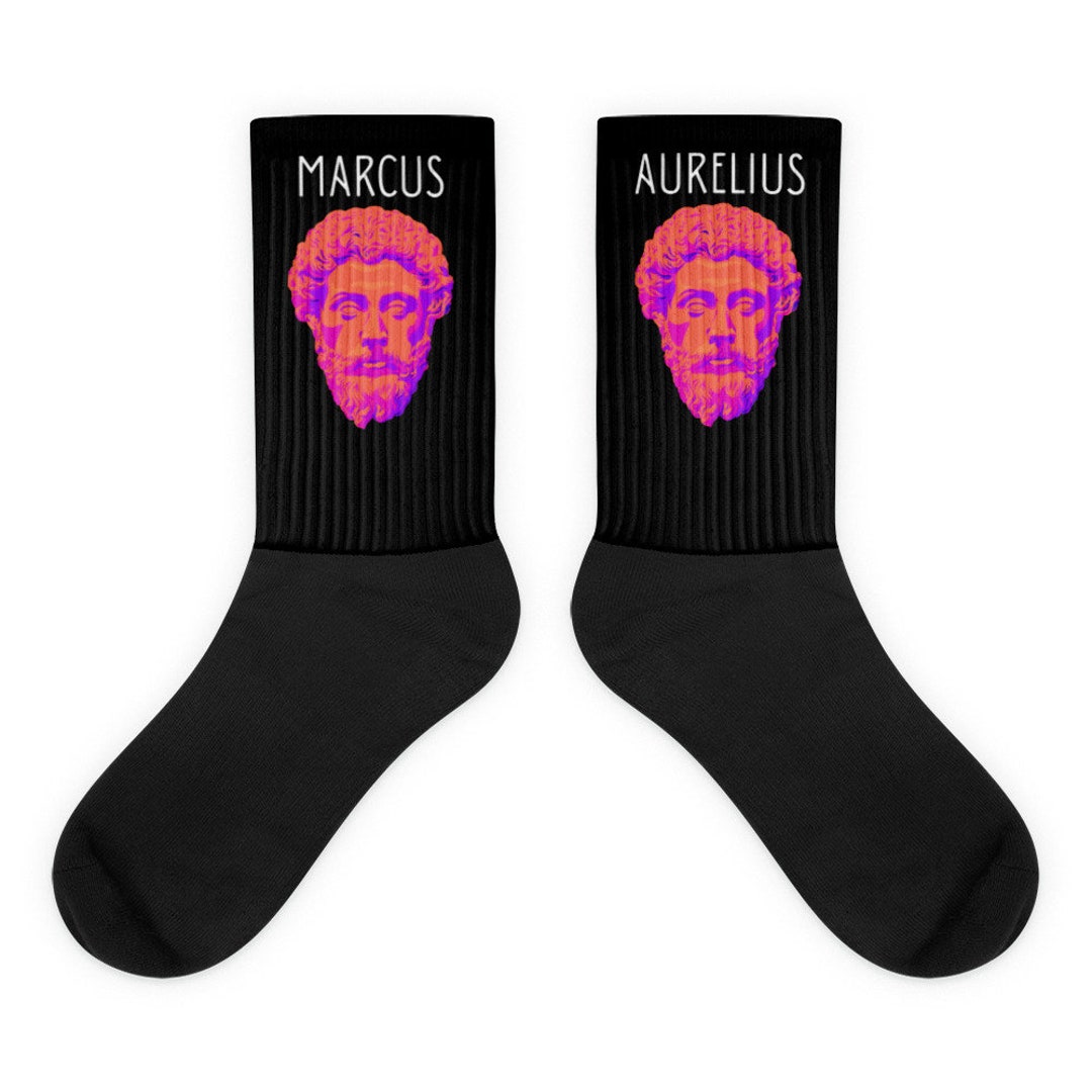 Marcus Aurelius Neon Socks, Stoic Philosopher, Amor Fati, Memento Mori ...