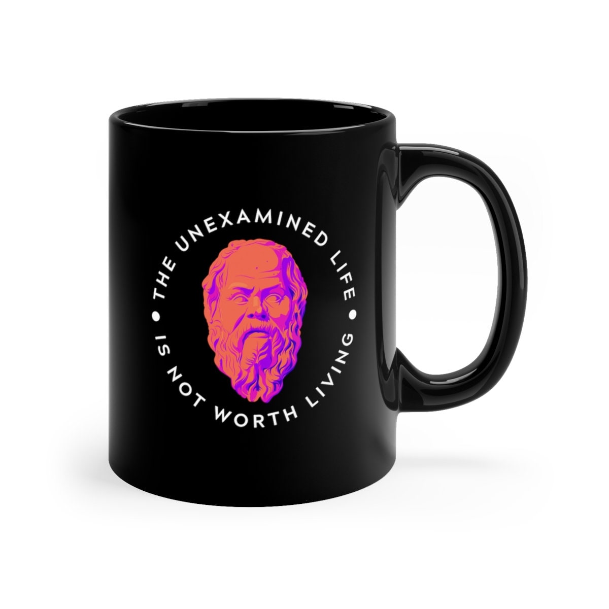 Socrates Ancient Greek Philosopher 11oz Black Coffee Mug, Know Thyself ...
