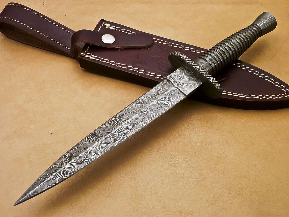 Handmade Custom, British Dagger, Hunting Knife, Damascus Steel, Camping ...