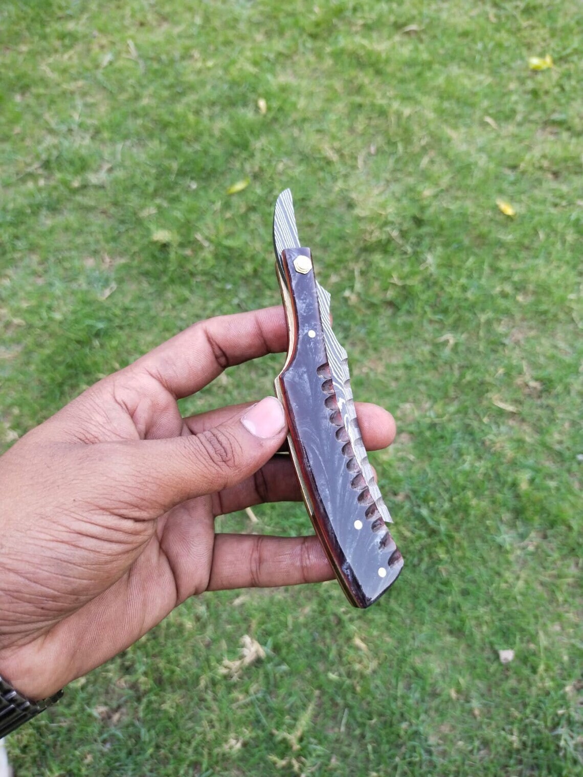 Damascus Straight Razor , Damascus Folding Razor , Hand Made Damascus ...