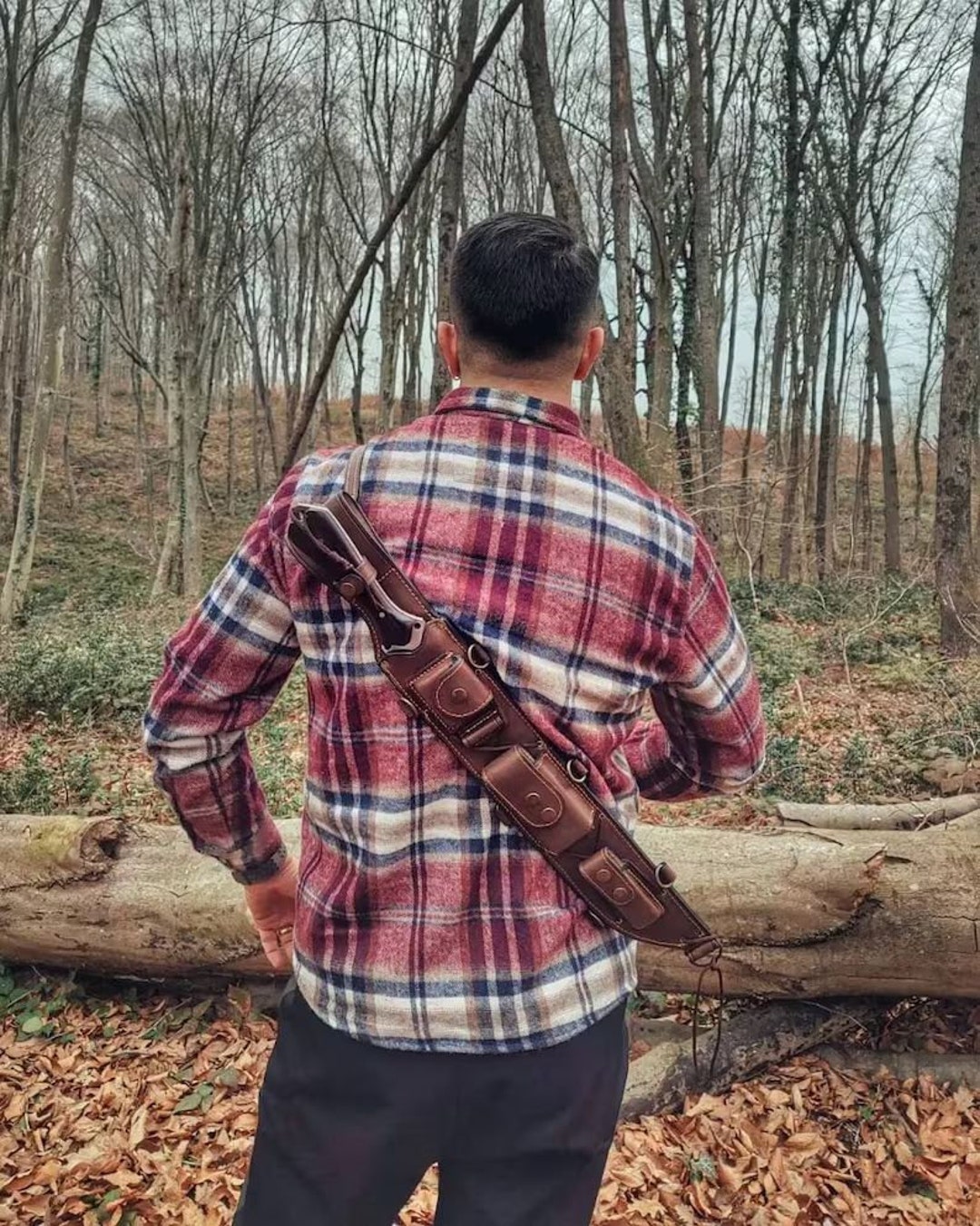 Handmade Forest Knife With Black Sling and Leather Sheath / SPRING ...