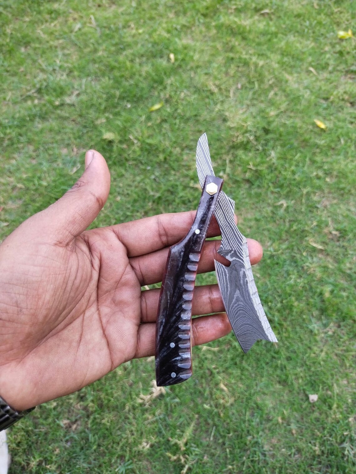 Damascus Straight Razor , Damascus Folding Razor , Hand Made Damascus ...