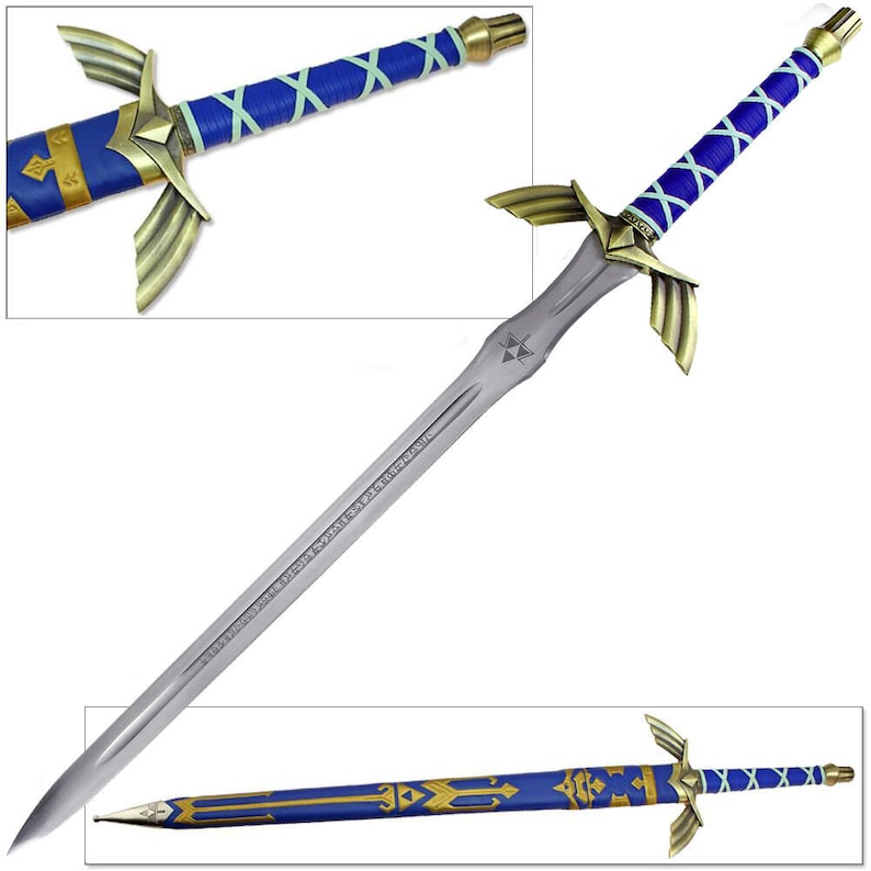 Legend of Zelda FULL TANG Master Sword Belt Shield Set 1045 Carbon ...