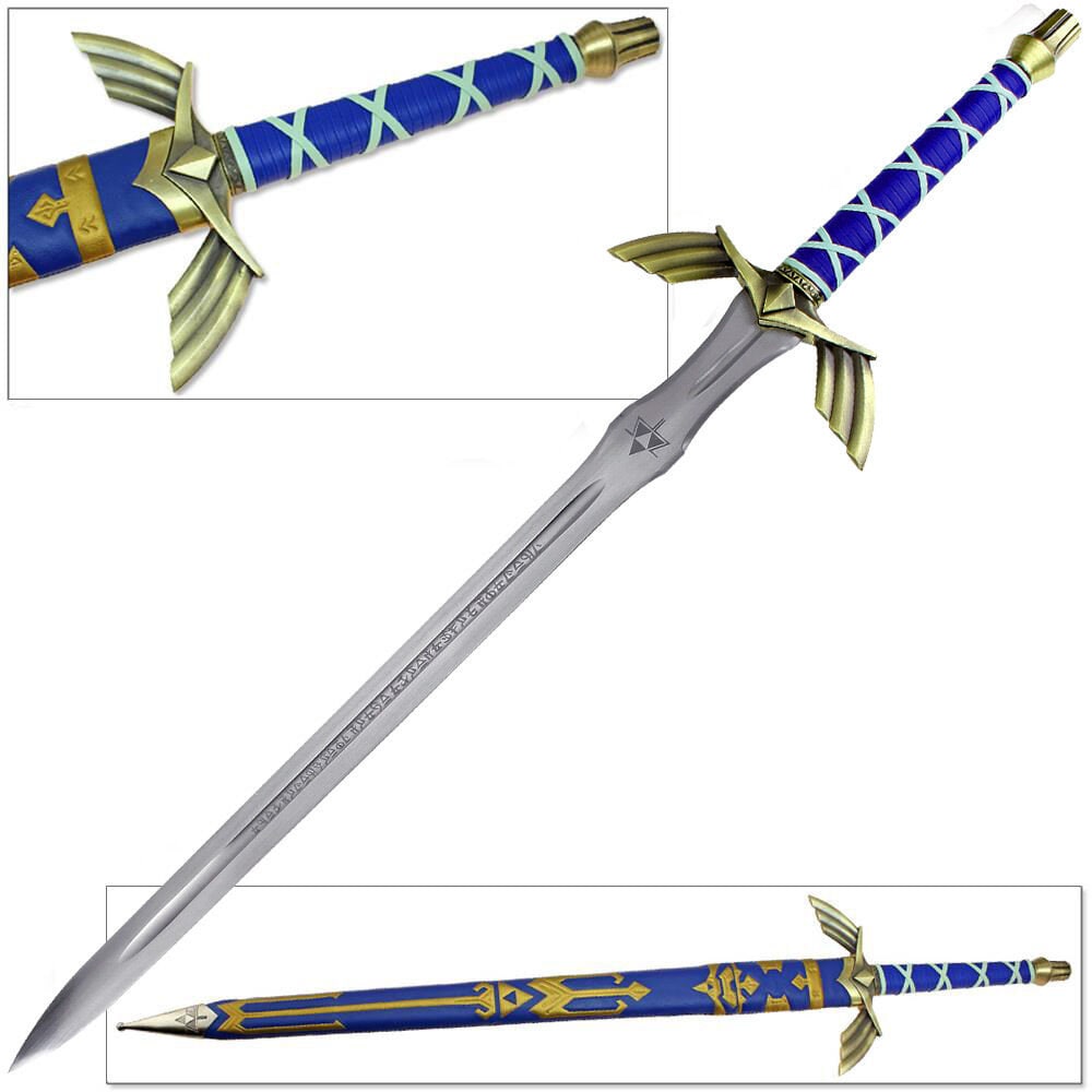 Legend of Zelda FULL TANG Master Sword Belt Shield Set 1045 Carbon ...