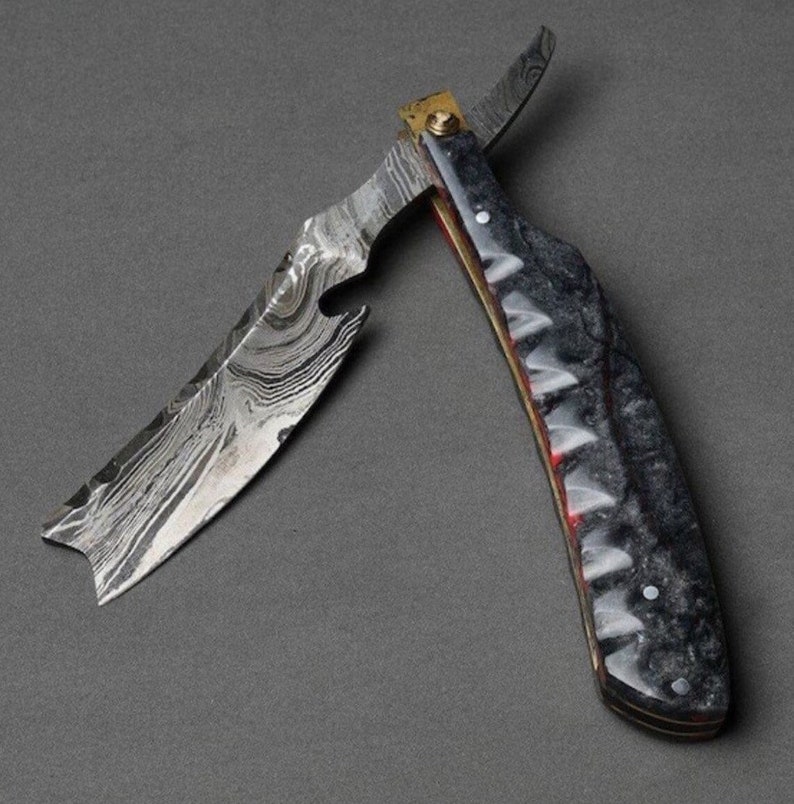 Damascus Straight Razor , Damascus Folding Razor , Hand Made Damascus ...