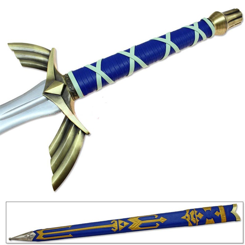 Legend of Zelda FULL TANG Master Sword Belt Shield Set 1045 Carbon ...