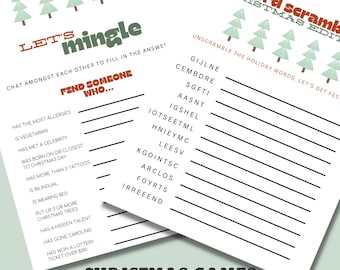 Printable Christmas Game Duo Pack, Family Printable Game, Holiday Games ...