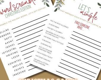 Printable Christmas Game Duo Pack, Family Printable Game, Holiday Games ...