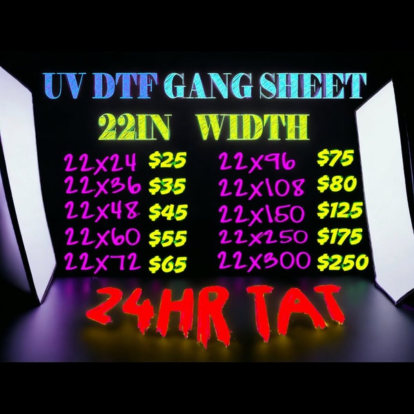 Dtf Uv Gang Sheet - Etsy