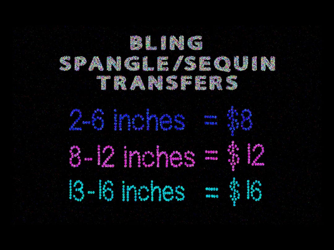 Custom Bling Transfers | Sequin, Spangle Transfers, Bling Transfers ...