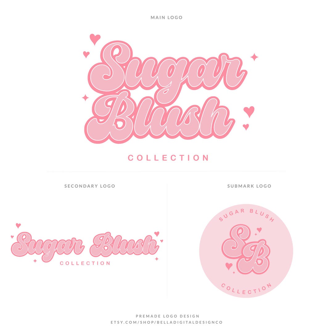 Pink Retro Logo, Girly Business Branding, Retro Beauty Logo, Salon Logo ...