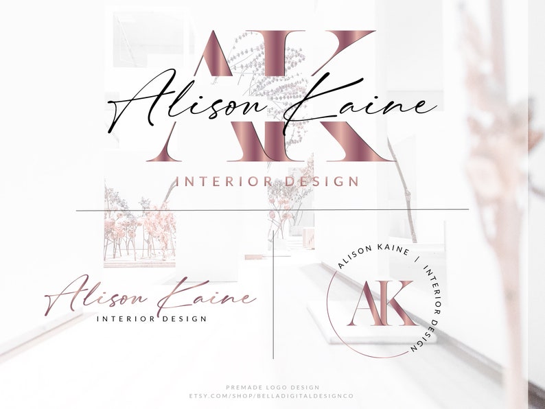 Rose Gold Logo Interior Design Logo Logo Design for - Etsy