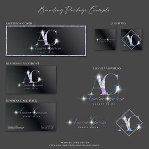 Iridescent Logo Design, Holographic Beauty Logo, Salon Logo, Premade ...