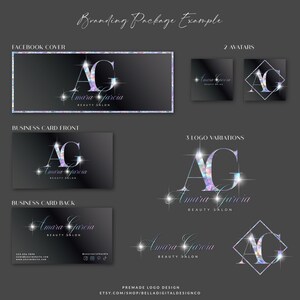 Iridescent Logo Design, Holographic Beauty Logo, Salon Logo, Premade ...