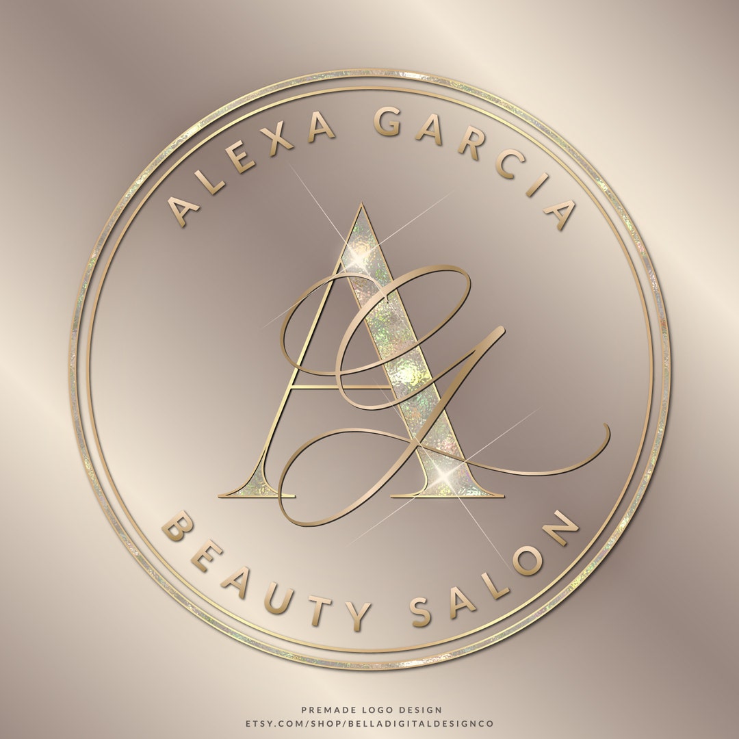 Gold Glitter Logo, Glam Logo, Sparkle Logo, Makeup Artist Logo, Beauty ...