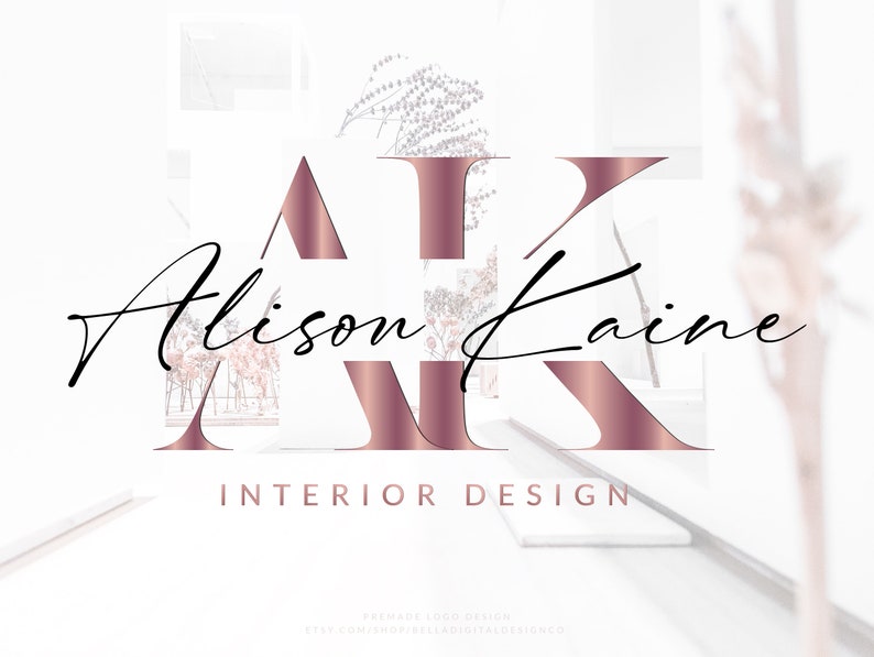Rose Gold Logo Interior Design Logo Logo Design for - Etsy