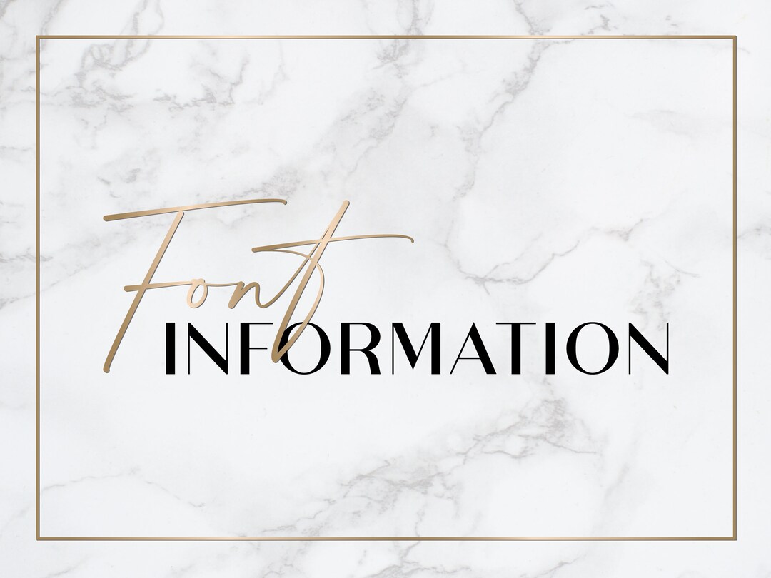 Font Information - Logo Branding Add-on - Etsy