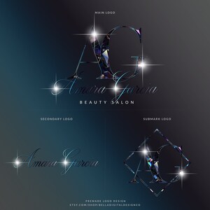 Iridescent Logo Design, Holographic Beauty Logo, Salon Logo, Premade ...