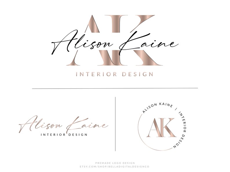 Rose Gold Logo Interior Design Logo Logo Design for - Etsy