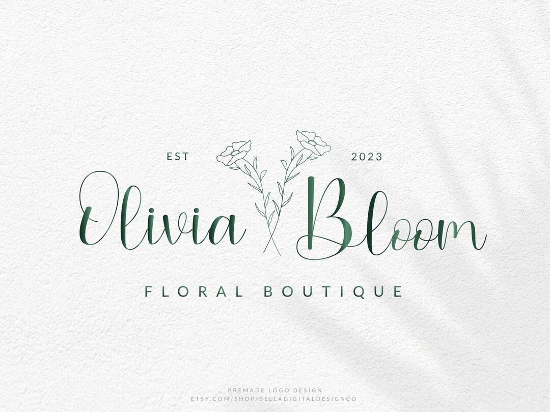 Floral Logo Design Flower Logo Florist Logo Boho Floral - Etsy