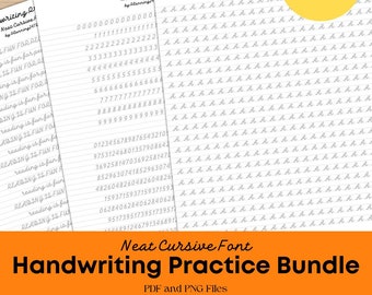 Cute Font Handwriting Practice Bundle | Handwriting Worksheet for Kids ...