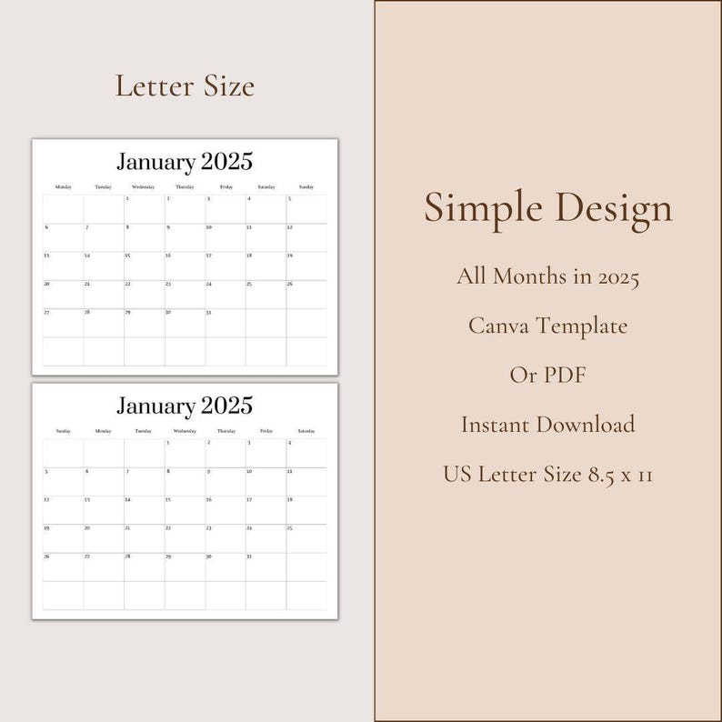 2025 Blank Calendar Template | Blank Calendar | Printable Blank ...