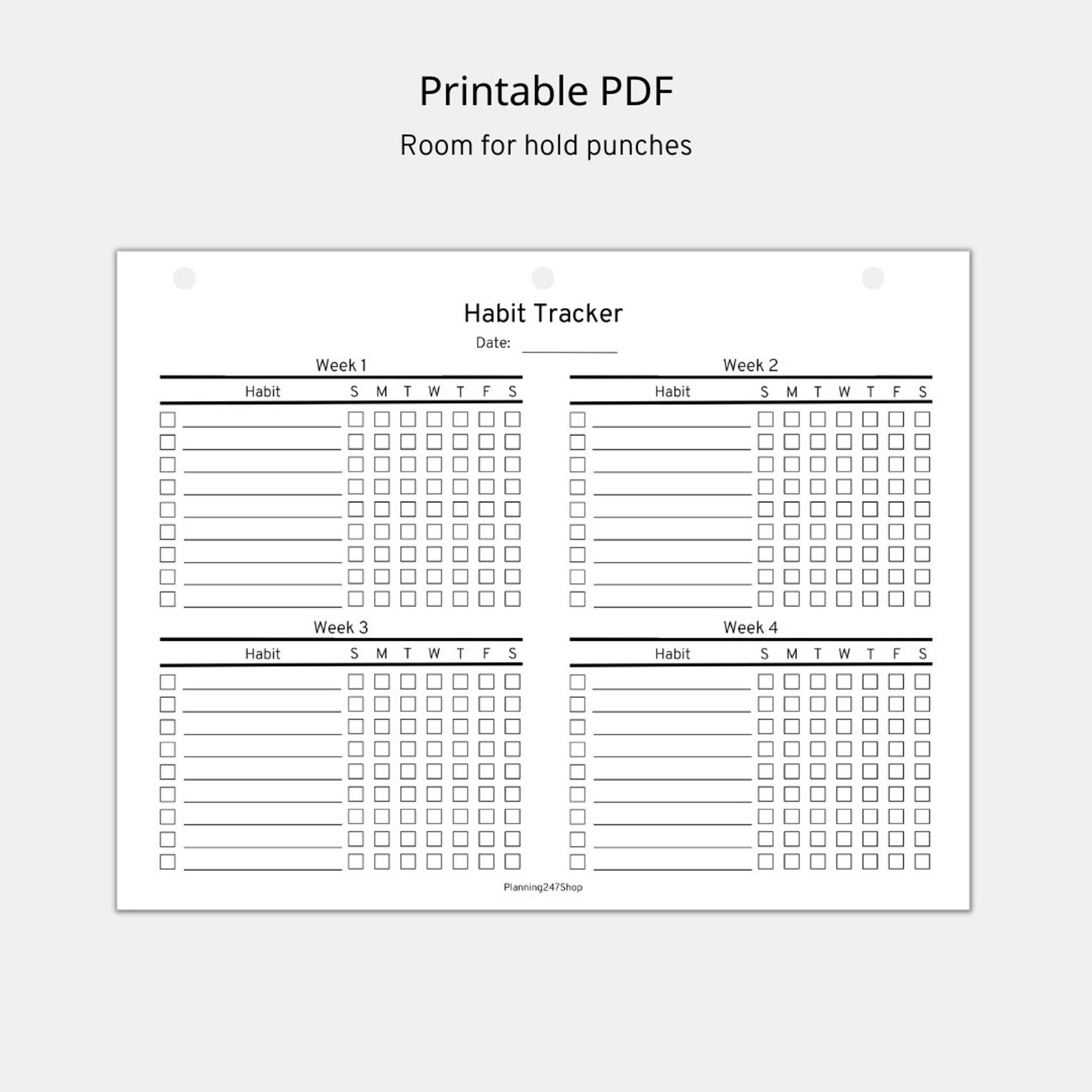Weekly Habit Tracker Fillable Habit Tracker Habit Tracker Printable ...