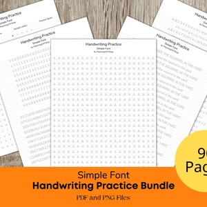 Simple Font Handwriting Practice Bundle Handwriting - Etsy
