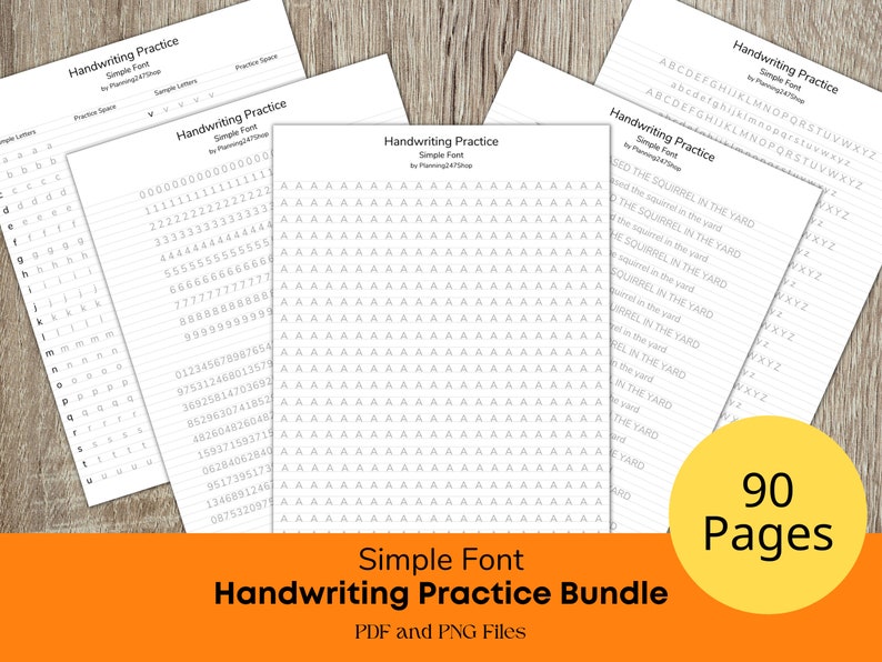 Simple Font Handwriting Practice Bundle Handwriting - Etsy