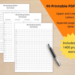 Cute Cursive Font Handwriting Practice Bundle Handwriting - Etsy