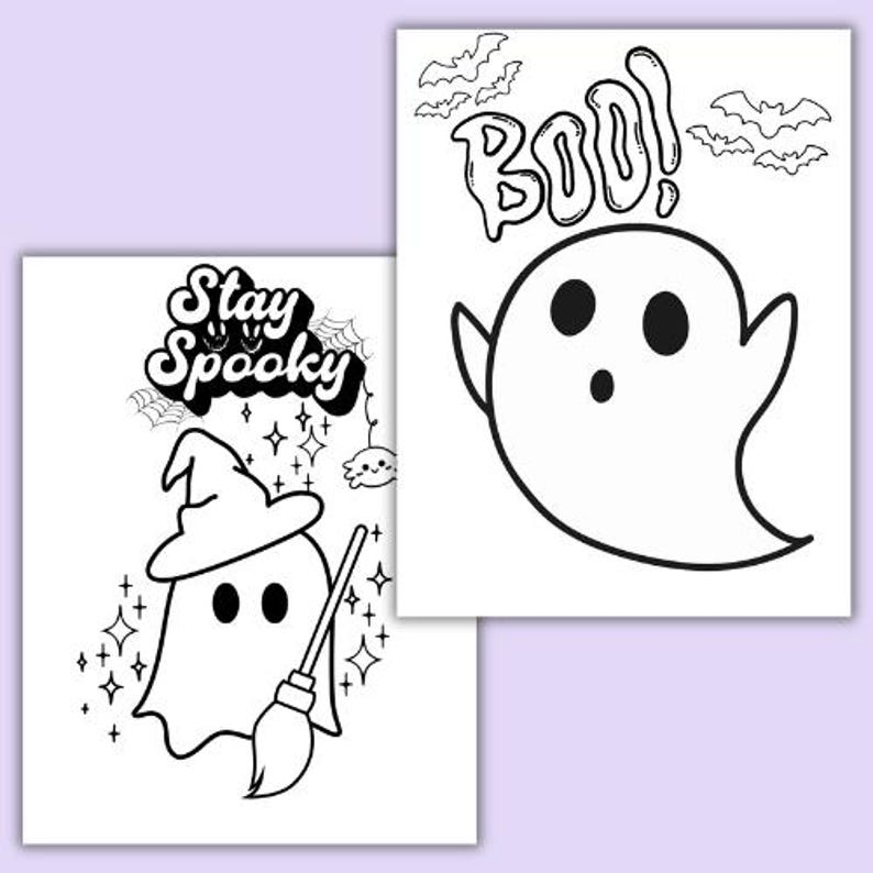 Cute Ghost Coloring Pages | Fall Coloring | Cute Coloring Book ...
