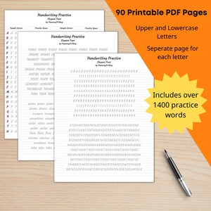 Elegant Font Handwriting Practice Bundle | Handwriting Worksheet for ...
