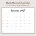 2025 and 2026 Blank Monthly Calendar Bundle | Simple Font Calendar ...