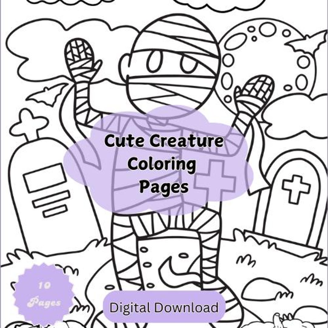 Cute Creature Coloring Pages | Halloween Coloring Book | Halloween ...