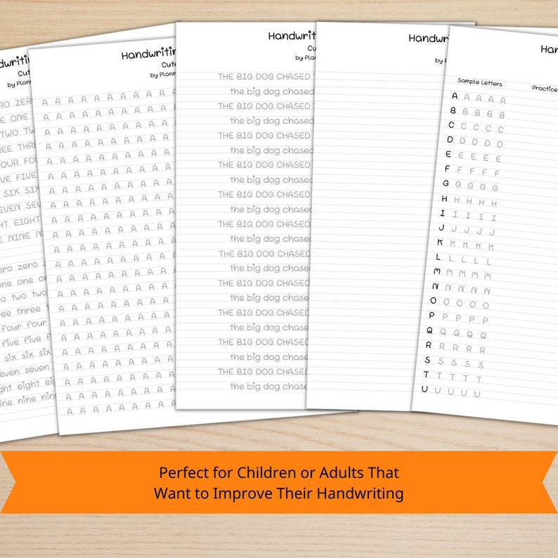 Cute Font Handwriting Practice Bundle | Handwriting Worksheet for Kids ...