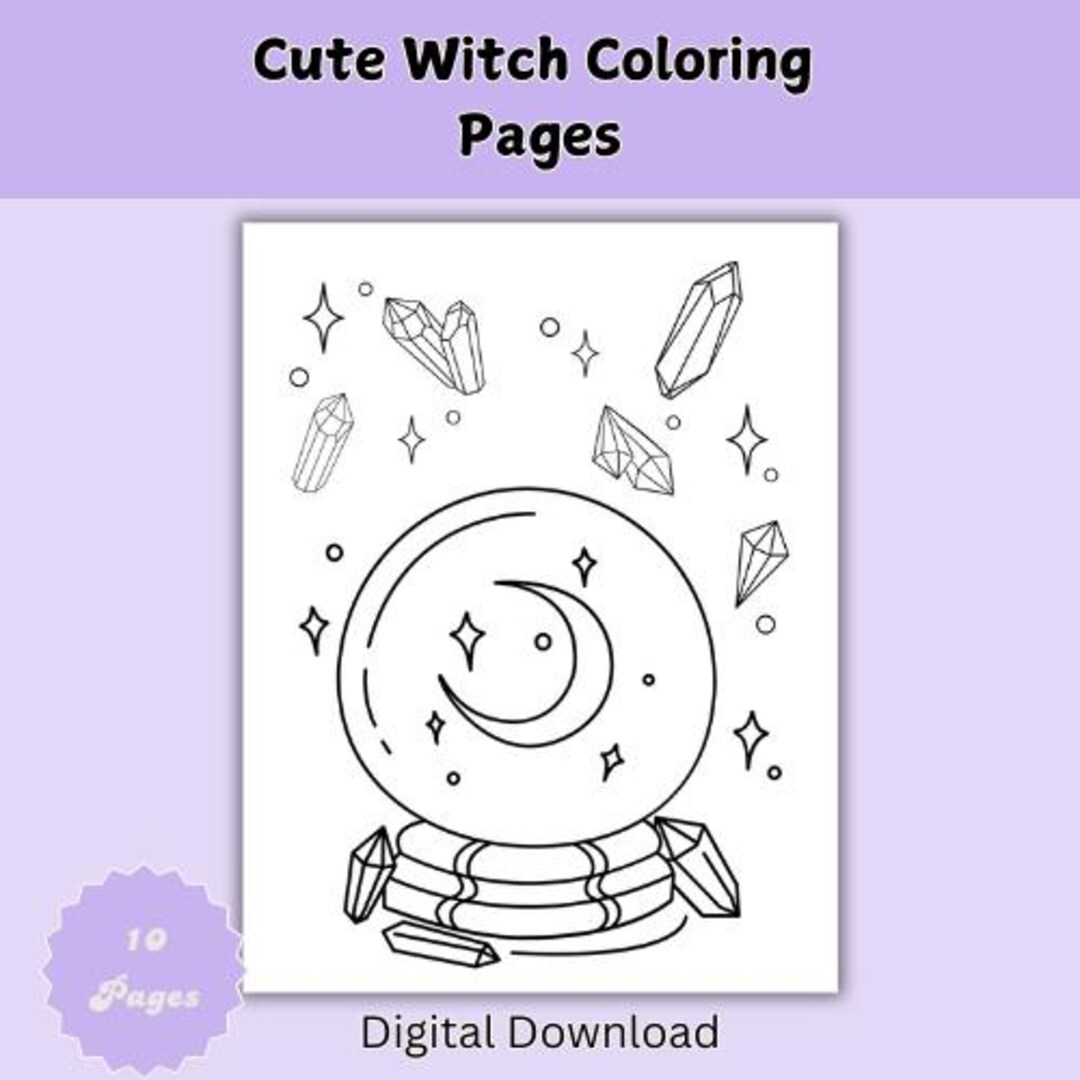 Cute Witch Coloring Pages | Witch Coloring Pages | Cute Coloring Book ...