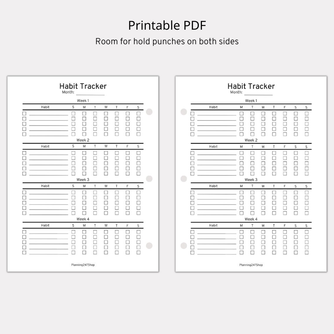 Weekly Habit Tracker Habit Tracker Printable Fillable Habit Tracker ...