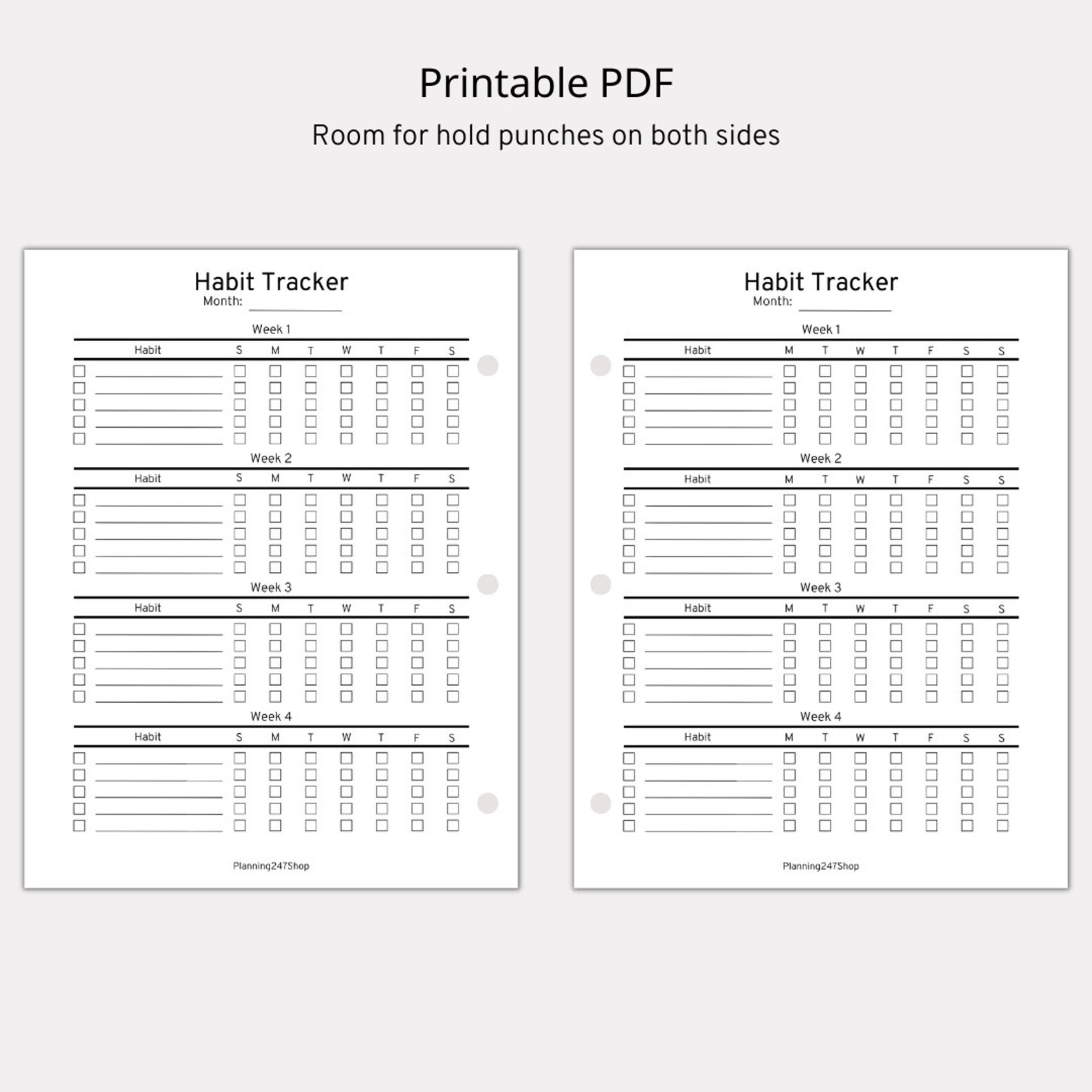 Weekly Habit Tracker | Habit Tracker Printable | Fillable Habit Tracker ...
