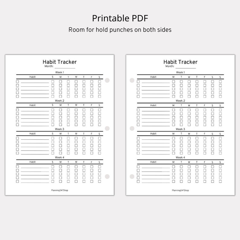 Weekly Habit Tracker | Habit Tracker Printable | Fillable Habit Tracker ...