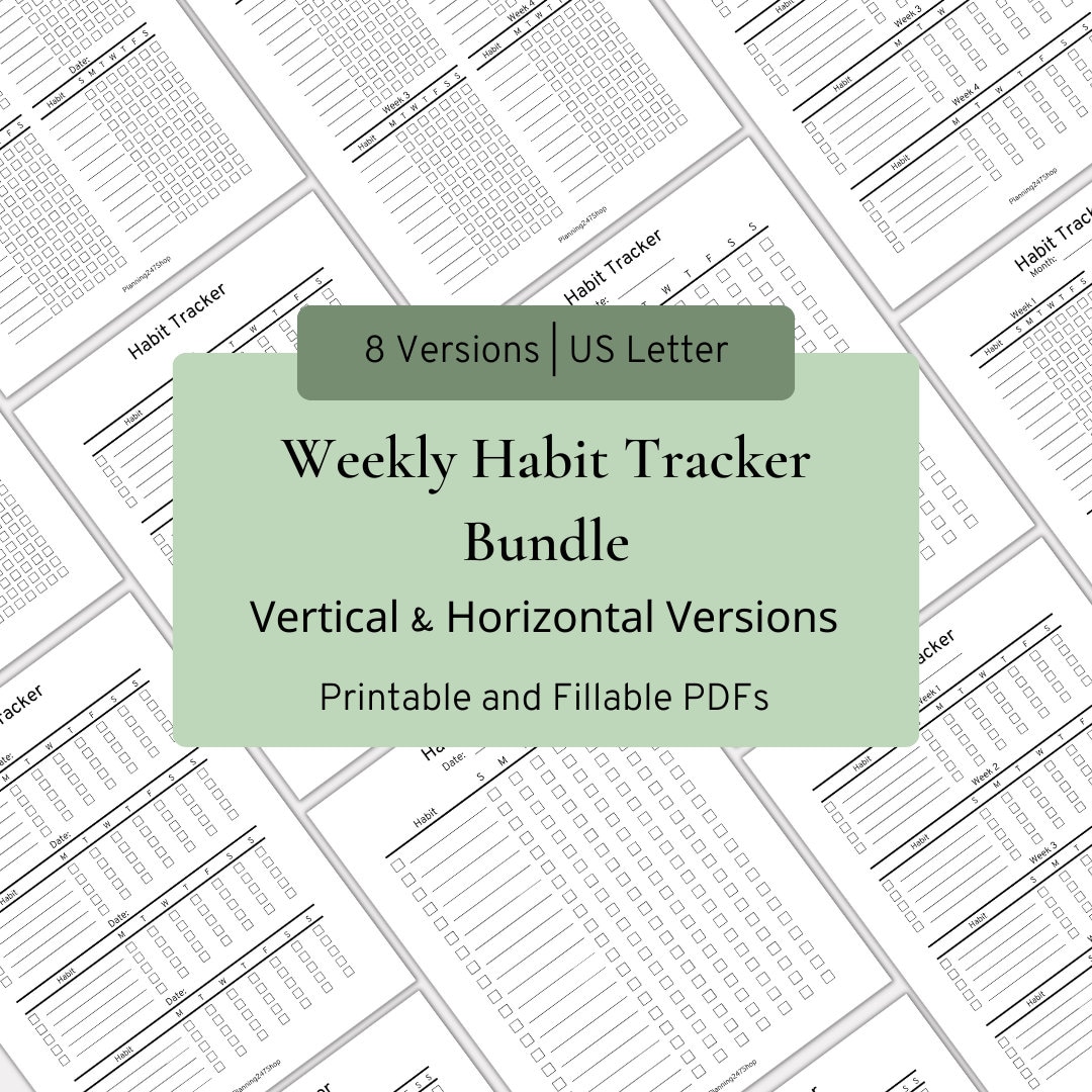 Weekly Habit Tracker Bundle | Habit Tracker Printable | Daily Routine ...
