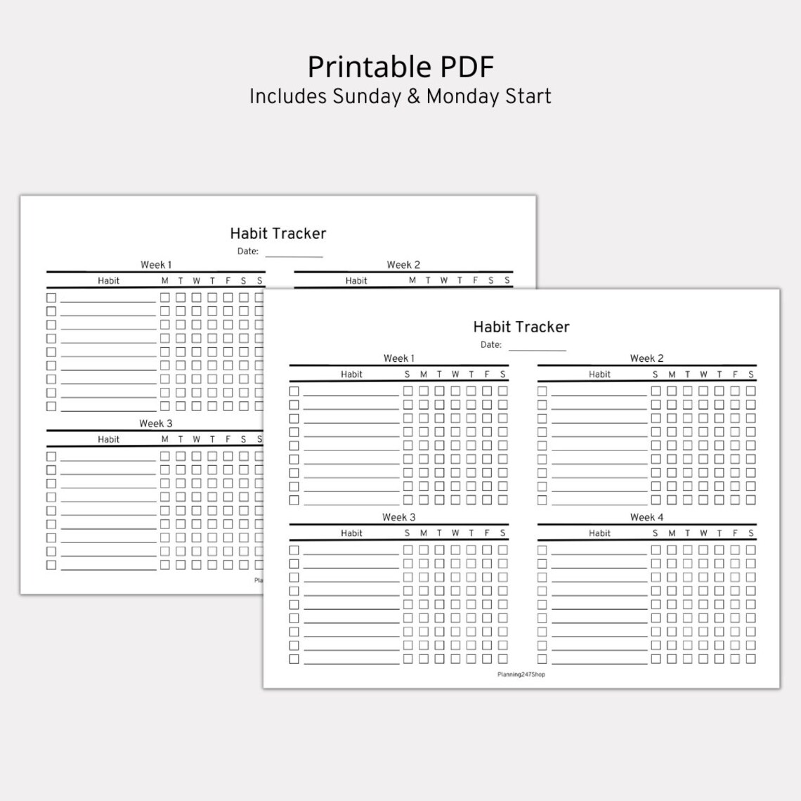 Weekly Habit Tracker Fillable Habit Tracker Habit Tracker Printable ...