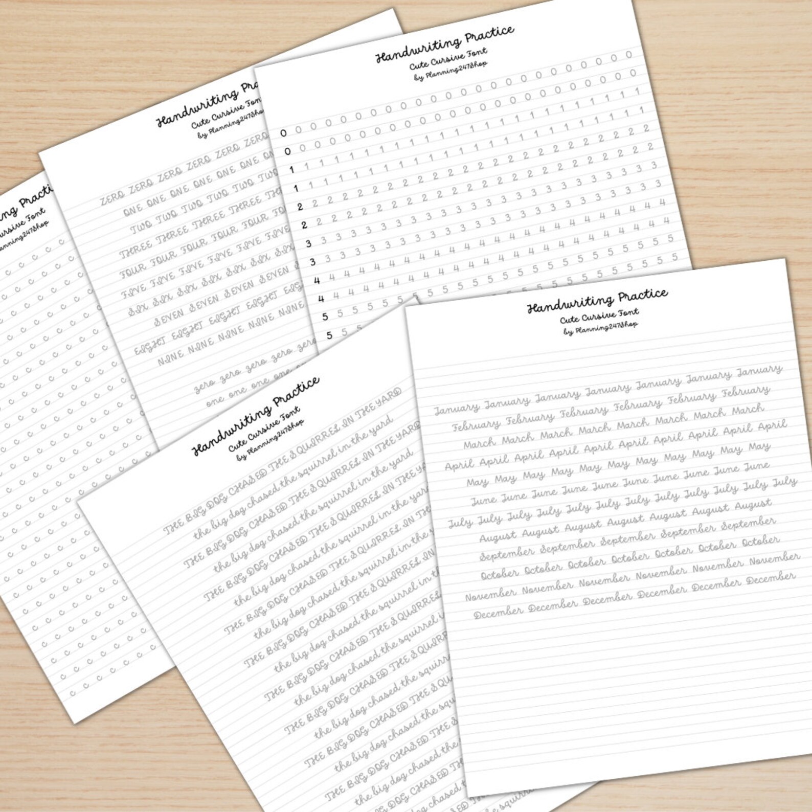 Cute Cursive Font Handwriting Practice Bundle | Handwriting Worksheet ...
