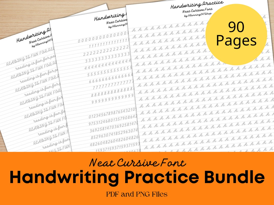 Neat Cursive Font Handwriting Practice Bundle Handwriting - Etsy