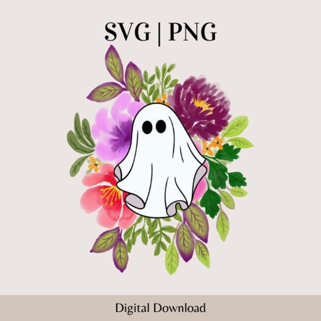 Colorful Floral Ghost SVG | Fall Shirt SVG | Coffee Cup SVG | Flower ...