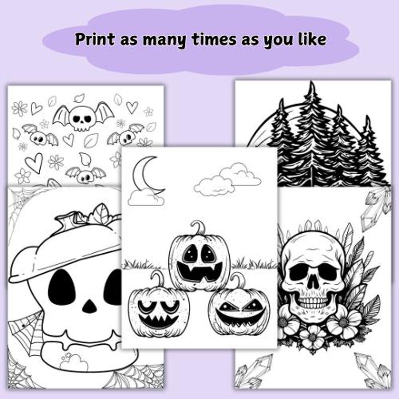 Halloween Objects Coloring Pages | Pumpkin Coloring Pages | Skull ...