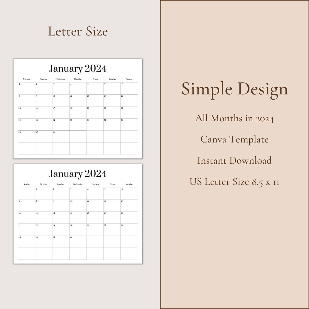 2024 Blank Calendar Template | Blank Calendar | Printable Blank ...
